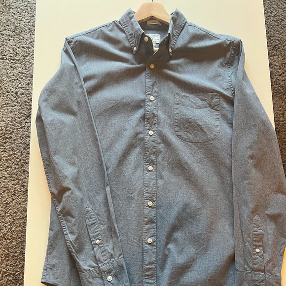 J. Crew | Shirts | Ls J Crew Secret Wash Organic Cotton Poplin Shirt Slim Medium Gray | Poshmark